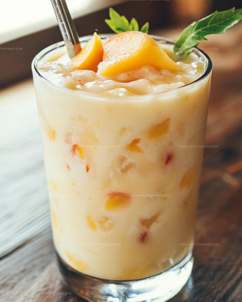 Sunshine in a Glass: Refreshing Iced Peach Colada Recipe - Heat The Pan Up